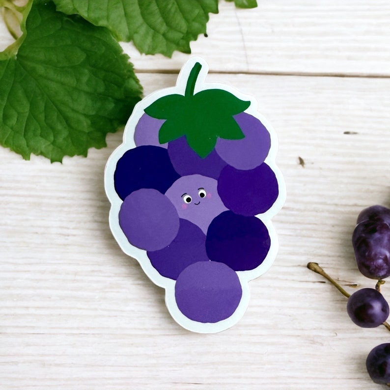 Joseph's Grape Sticker, Kawaii Fruit Sticker, Food Stickers, Cute ...
