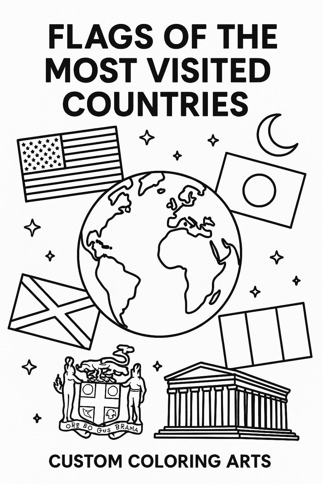 Drapeaux du monde à colorier – Activité éducative de géographie pour ...