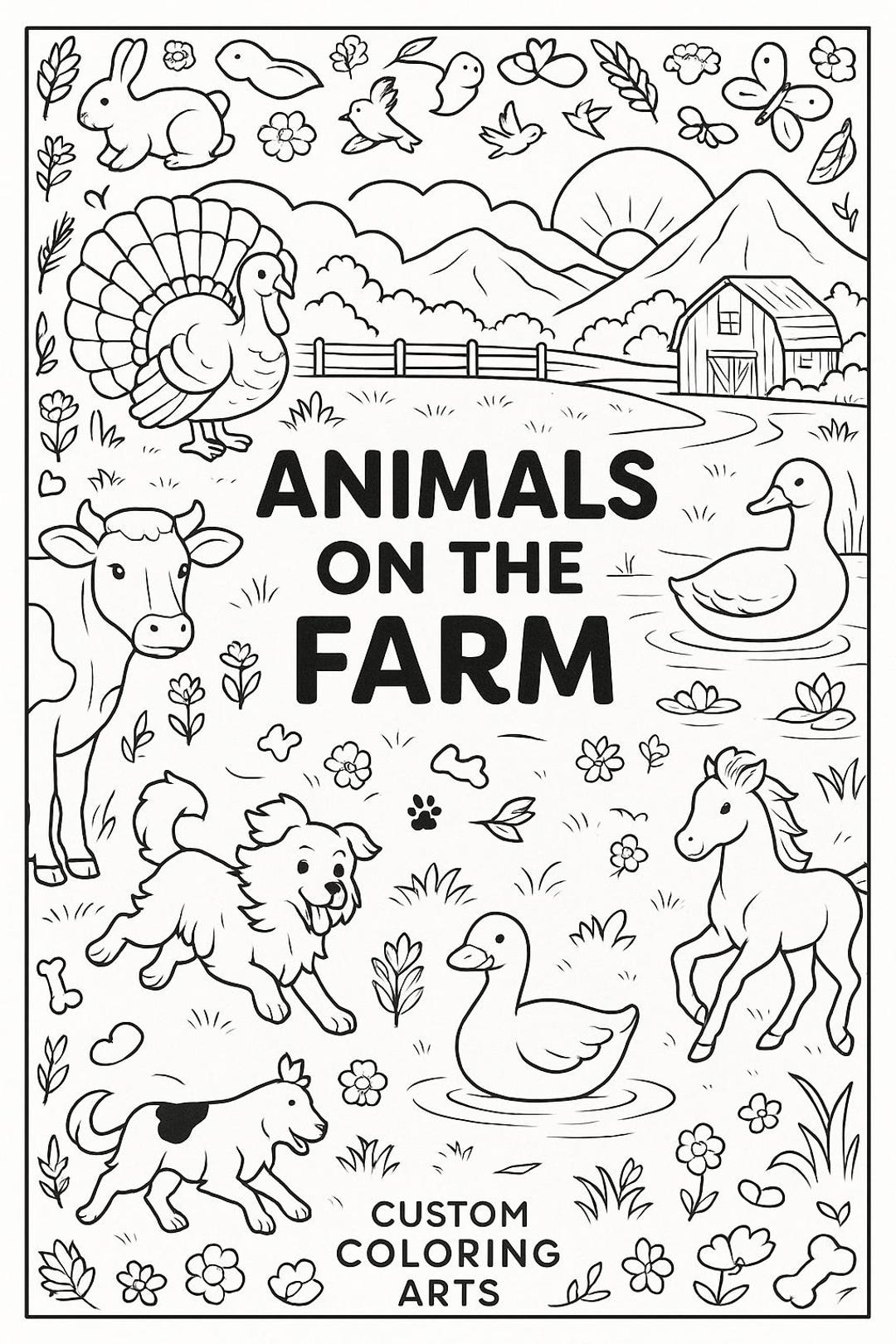 Farm Animals Coloring Book – Kids' Learning Activity (printable PDF) - Etsy