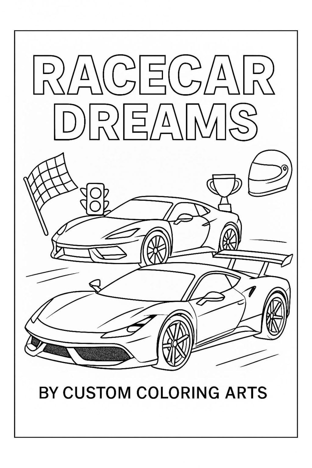Race Car Coloring Book: 20 Sports Car Pages (instant Download) - Etsy