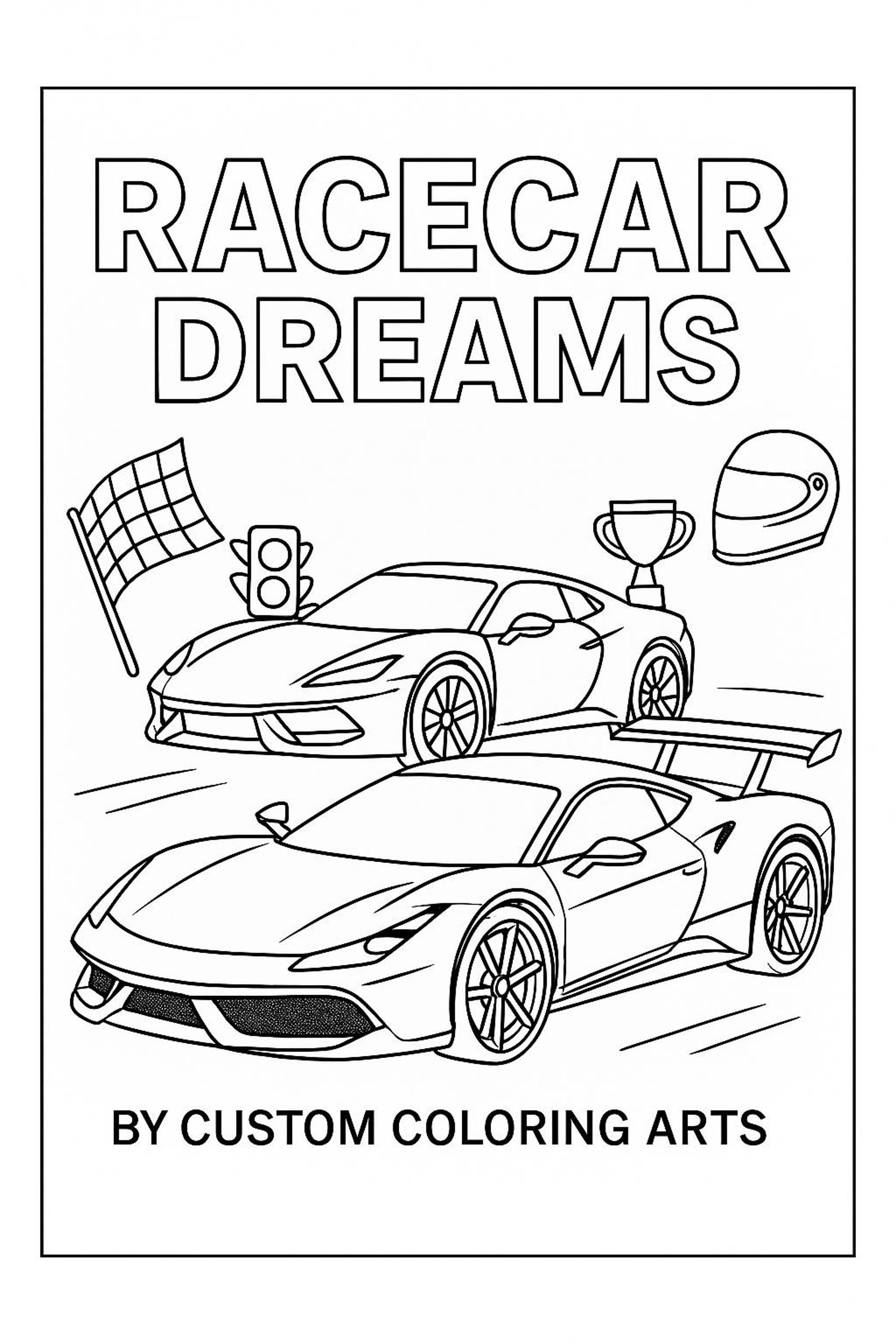 Race Car Coloring Book: 20 Sports Car Pages (instant Download) - Etsy