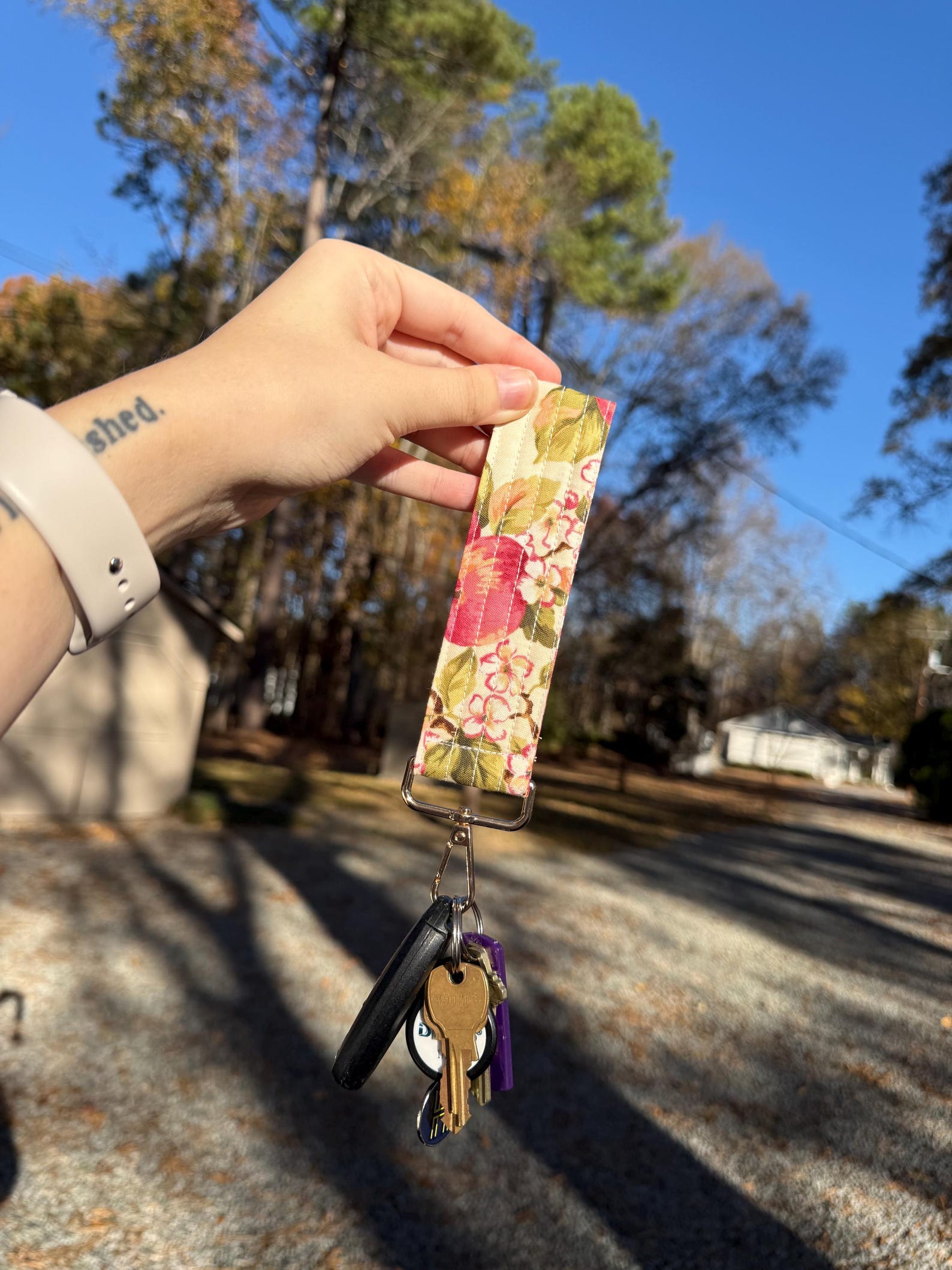 Handmade Quilted Fabric Wristlet Keychain: Custom Key Fob - Etsy