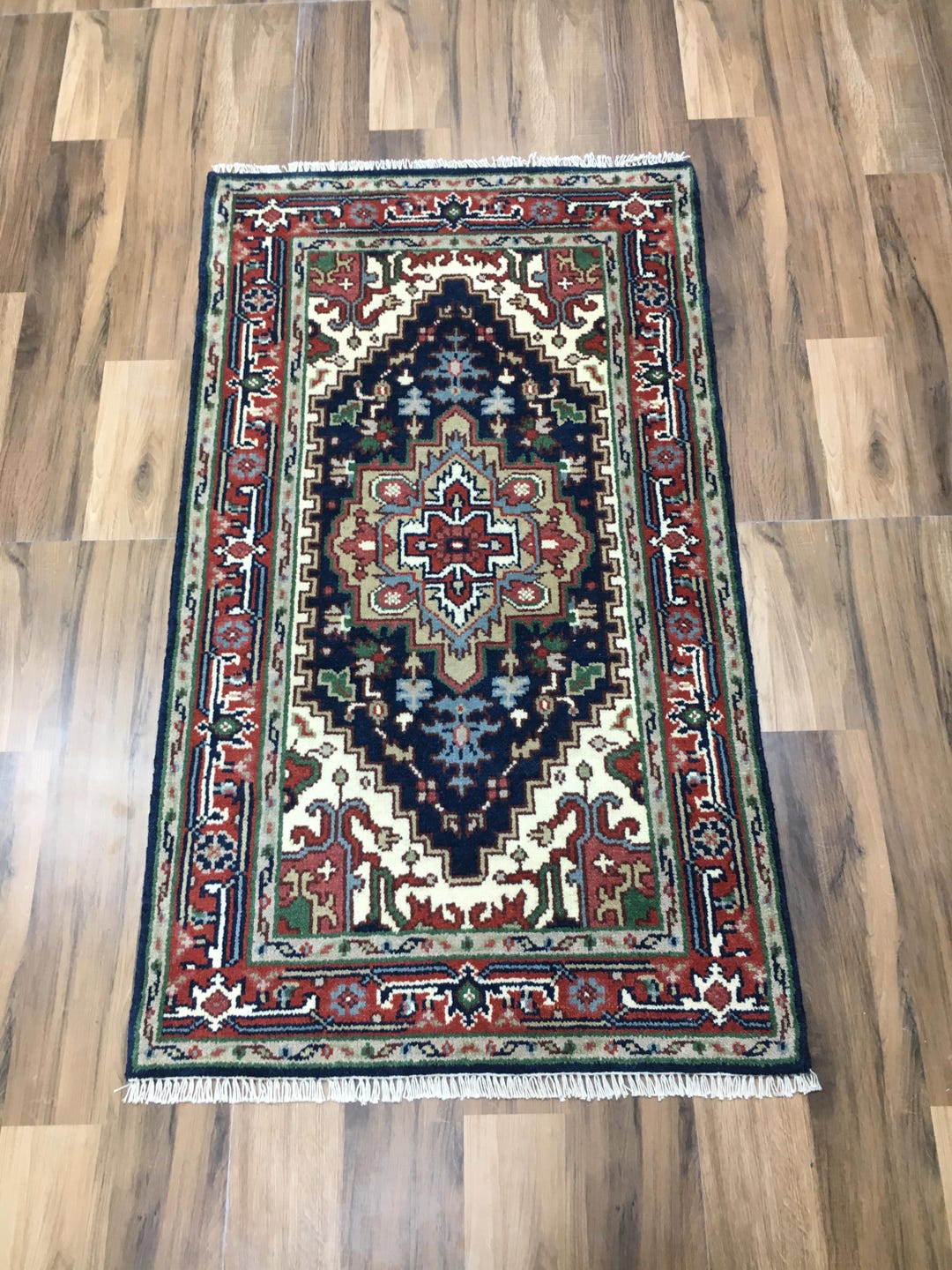 Persian Style Oriental Rug – 5x3 Red Blue Handmade Area Carpet ...