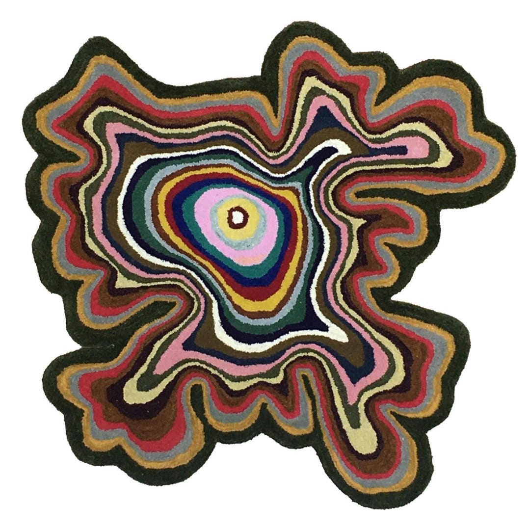 Colorful Blob Handmade Rug | 4x4 Ft Abstract Tufted Art Rug | Modern ...