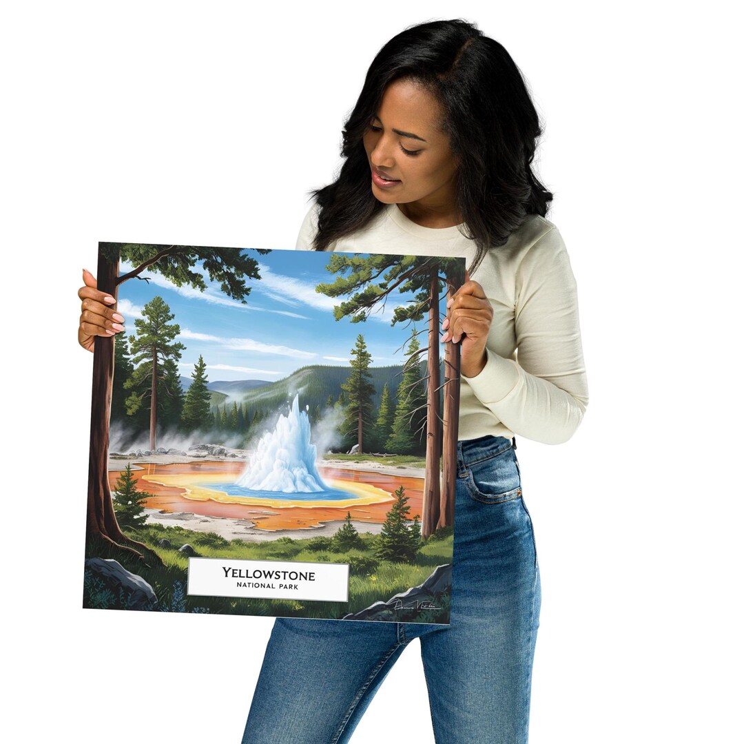Yellowstone National Park Geyser Poster - Etsy