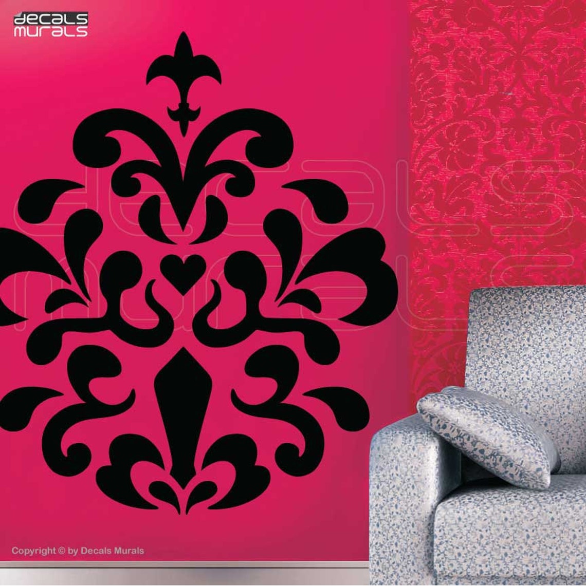 Wall Decals MOD DAMASK Vinyl Stickers Interior Decor by Decals Murals ...