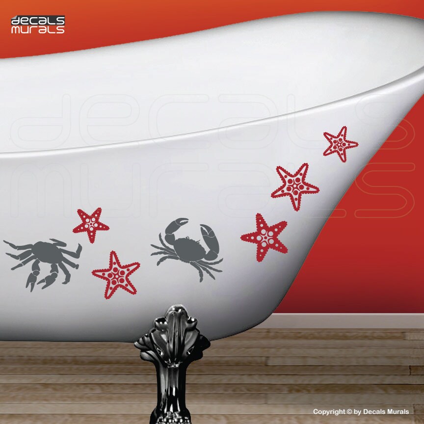 Wall Decals STAR FISH and CRABS Removable Vinyl Stickers by - Etsy