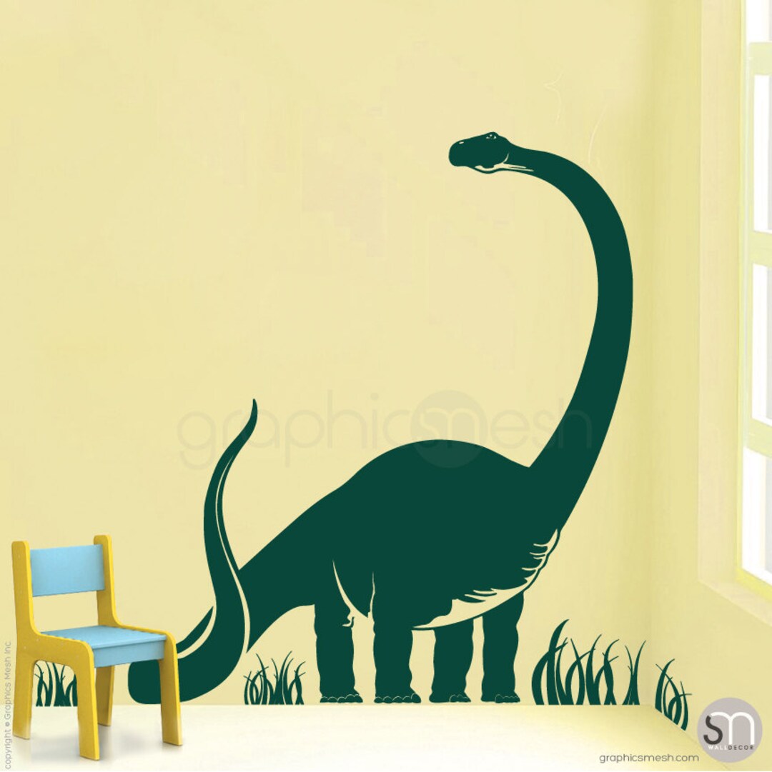 BRACHIOSAURUS DINOSAUR Vinyl Art Dino Stickers - Nursery & Kids Decor ...