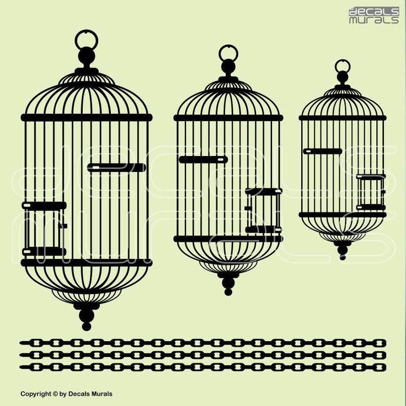 Wall Decals BIRD CAGES Vinyl Art Removable Stickers Interior - Etsy