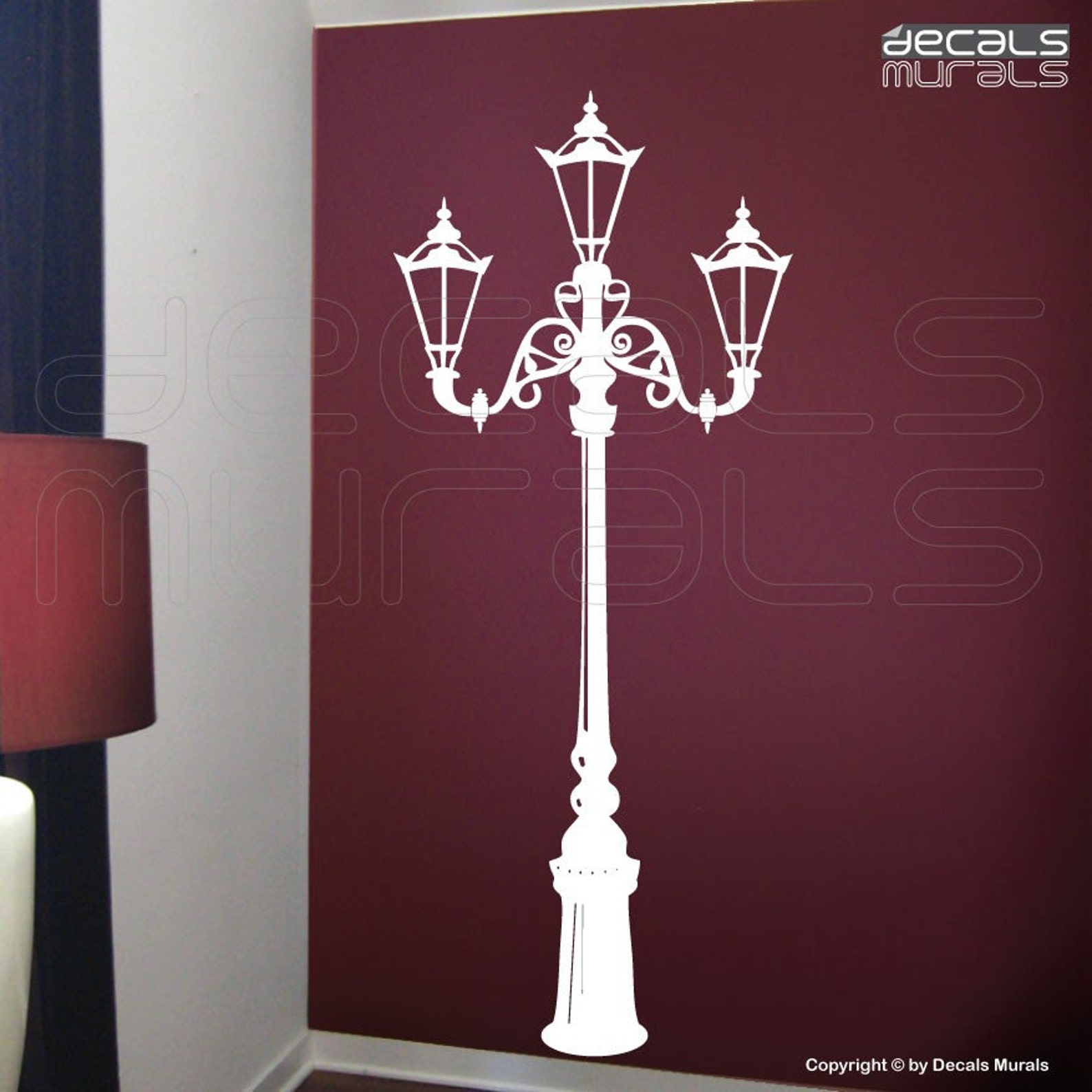 Wall decal RETRO STREET LAMP Vinyl stickers wall decor by | Etsy