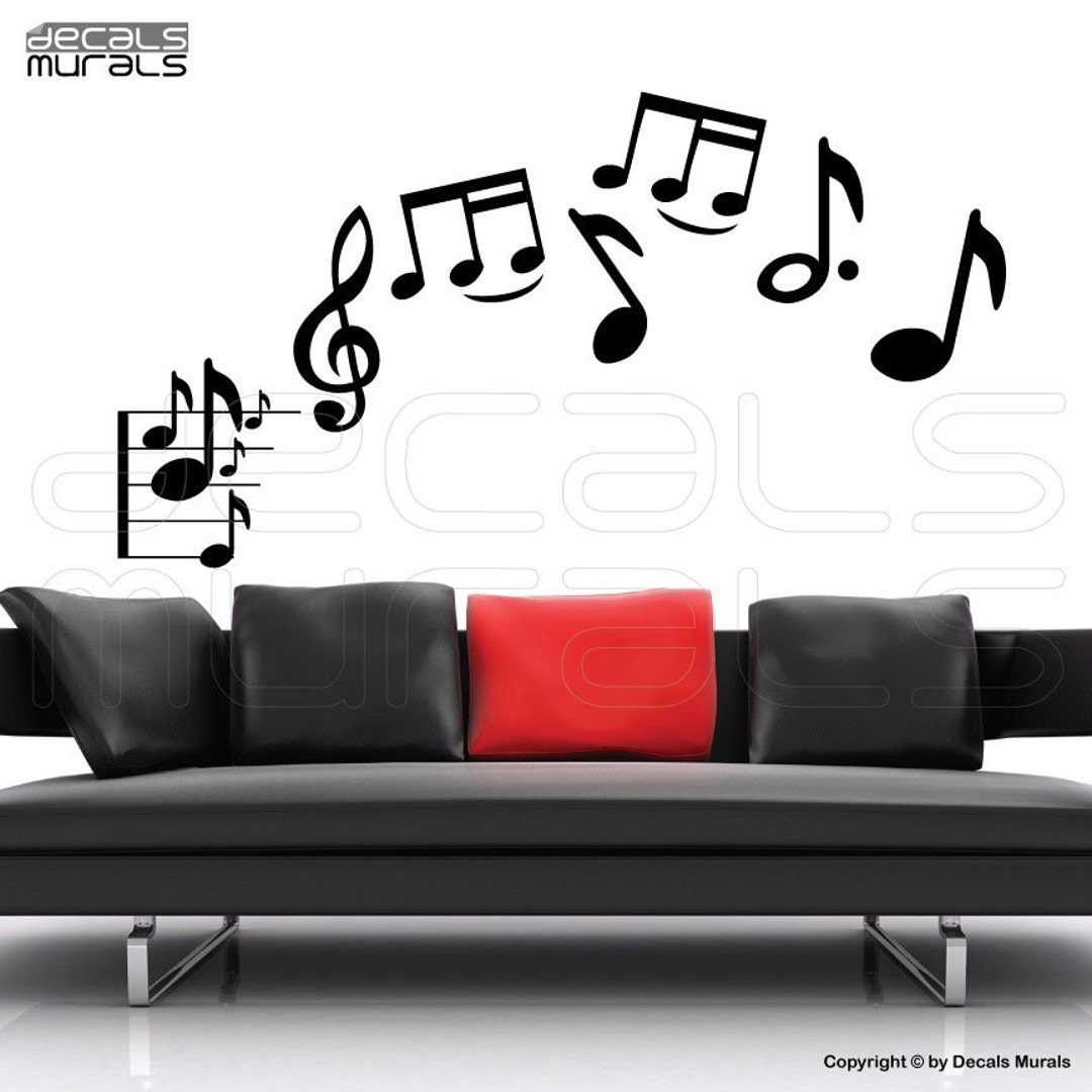 Wall Decals MUSICAL NOTES Vinyl Art Stickers Modern Decor by Decals ...