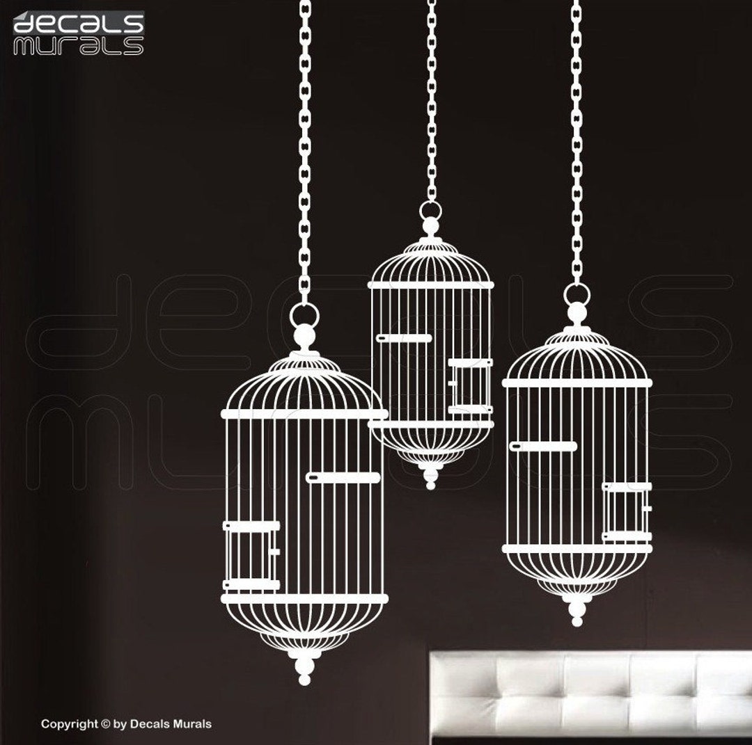 Wall Decals BIRD CAGES Vinyl Art Removable Stickers Interior Decor by ...