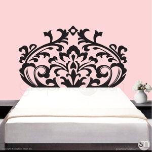 Wall Decals DAMASK HEADBOARD Mondern Bedroom Interior Decor by Decals ...