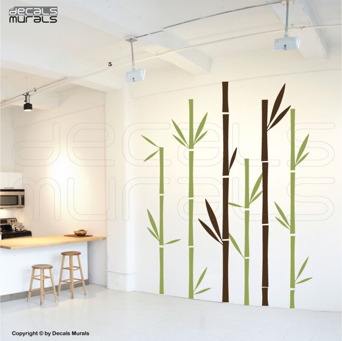 Wall Decals GEOMETRIC BAMBOO Wall Stickers Vinyl Decor by - Etsy