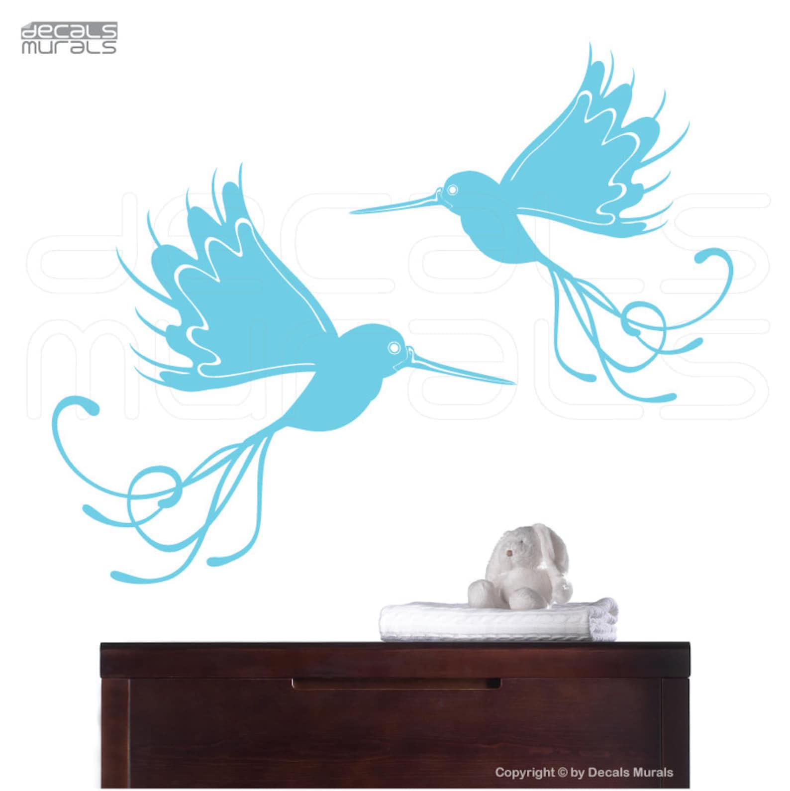 Wall Decals WHIMSICAL BIRDS Vinyl Art Graphics Interior Decor by Decals ...