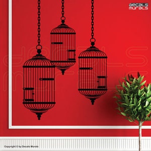 Wall Decals BIRD CAGES Unique Vinyl Decor Stickers Art Birdcage by ...