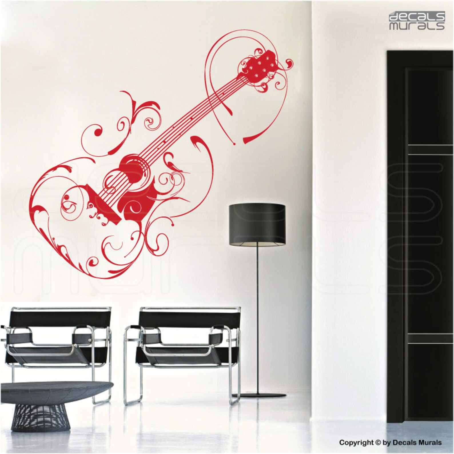 Wall Decals FLORAL GUITAR Vinyl Art Surface Graphics - Etsy