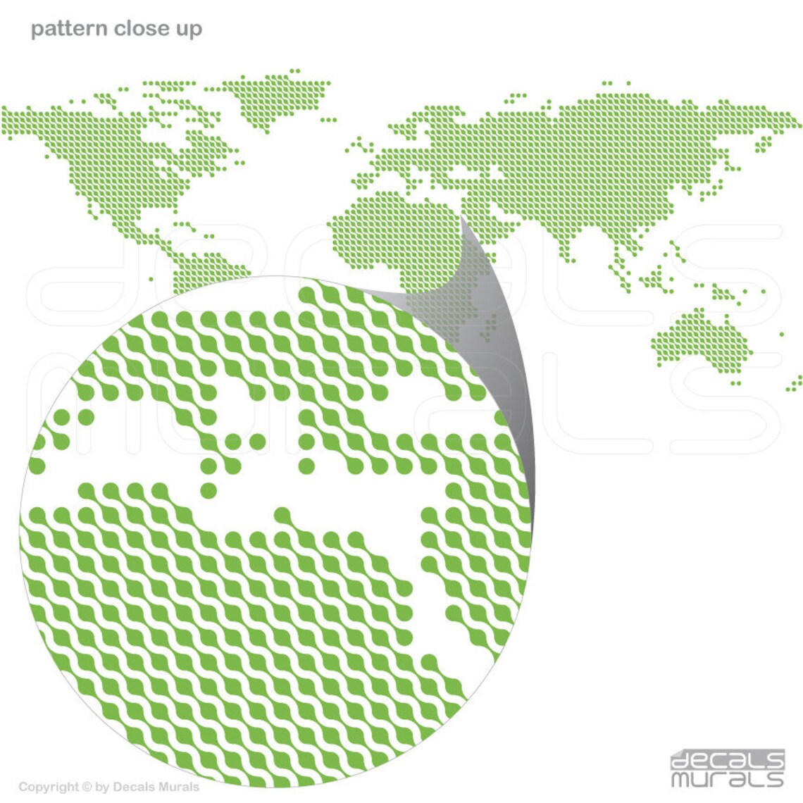 Wall Decal Connected DOTS WORLD MAP Surface Graphics Interior Decor by ...