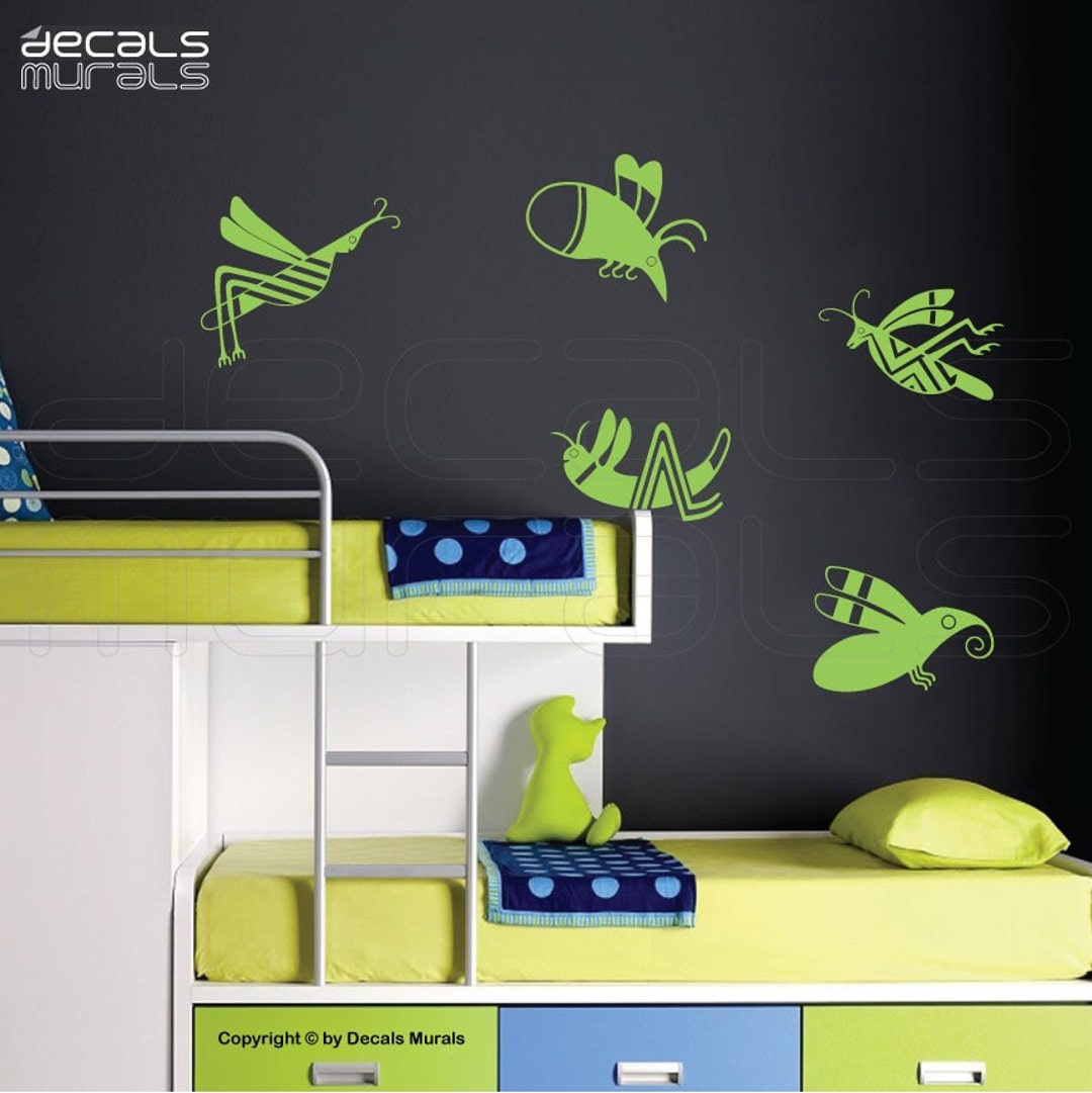 Wall Decals FLYING INSECTS Removable Vinyl Stickers by Decals Murals - Etsy