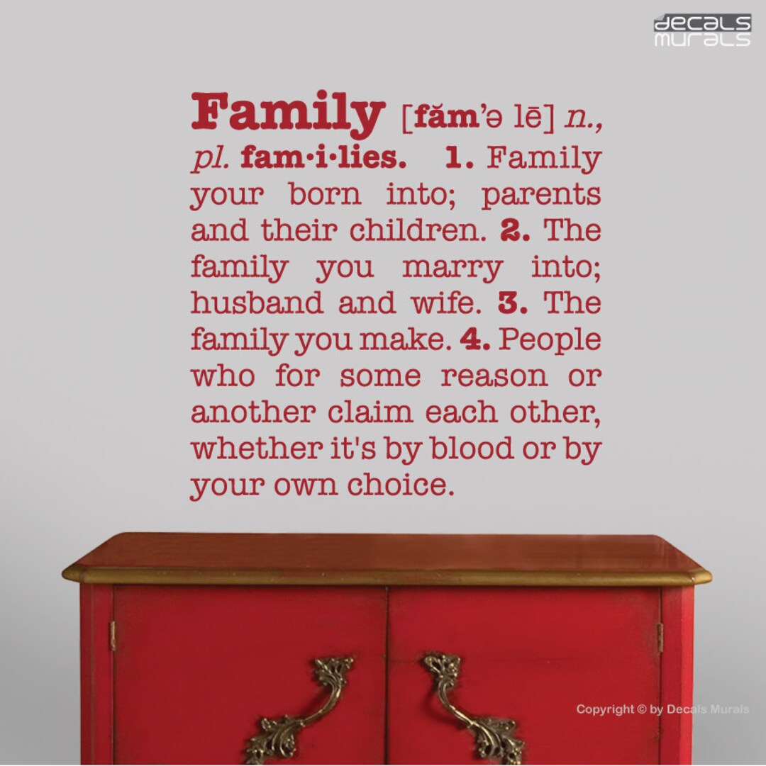 Wall Decals FAMILY DEFINITION Quote Vinyl Stickers Lettering by Decals ...