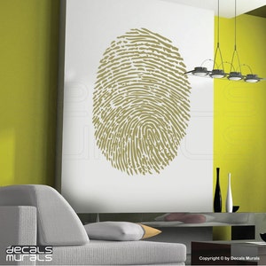 Wall Decal THUMBPRINT Large Vinyl Surface Graphics for Interior Decor ...