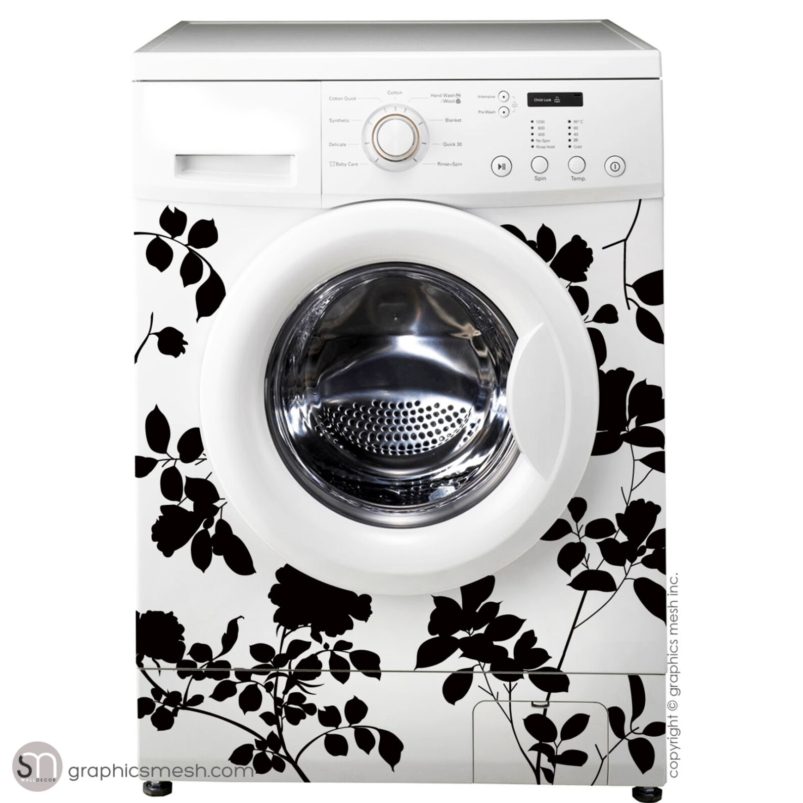 ROSES WASHER DECOR Domesticated Wall Decals Laundry - Etsy