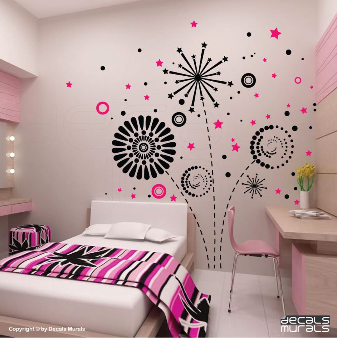 GEOMETRIC FIREWORKS Wall Decals Interior Graphics for Modern Decor by ...