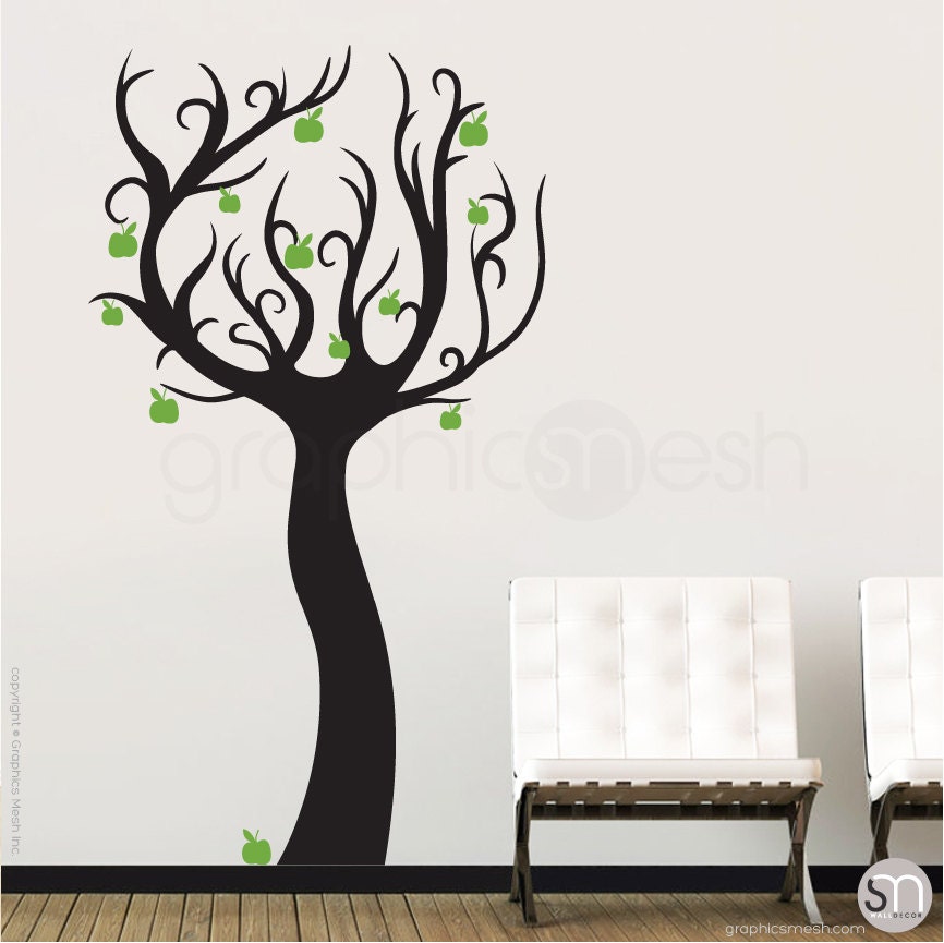 Wall Decals ENCHANTED APPLE TREE Vinyl Stickers Surface Graphics ...