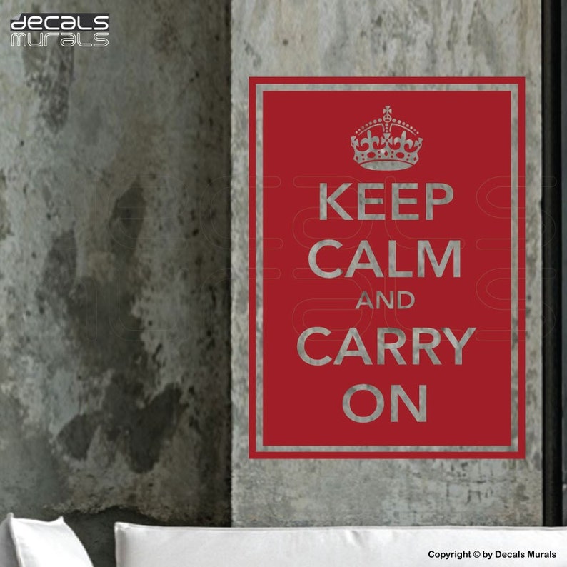 Keep Calm and Carry on WALL DECALS Quotes Quote Lettering by - Etsy