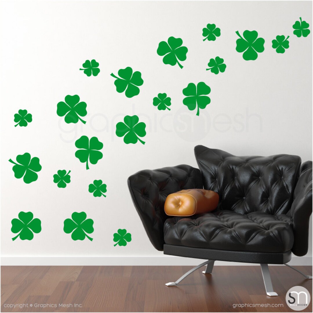Shamrock Wall Decals: St. Patrick's Day Decor, 20 Pack - Etsy