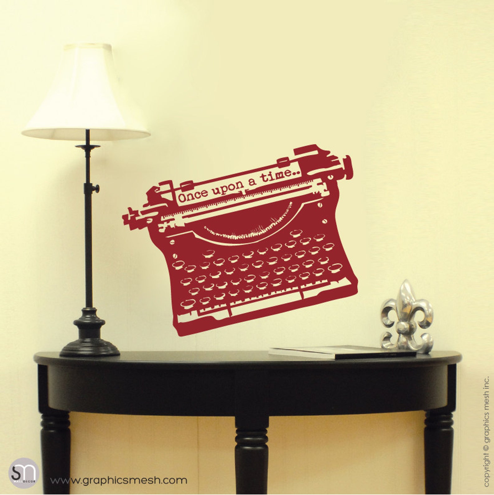 Wall Decals ANTIQUE TYPEWRITER - Vinyl Art Surface Graphics - Interior ...