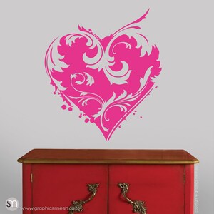 Wall Decals FLORAL HEART Surface Graphics Interior Decor by Decals ...