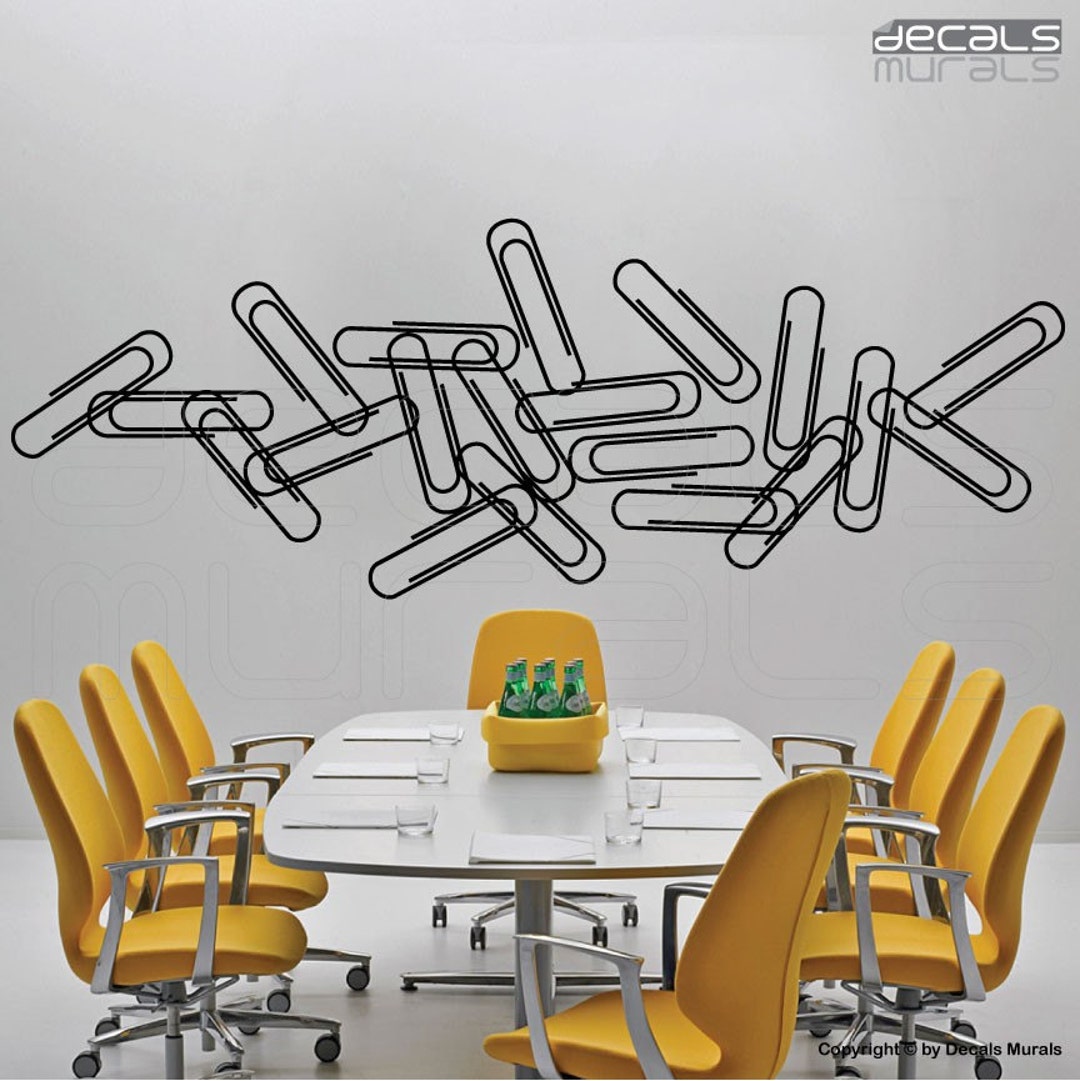 Wall Decals PAPER CLIPS Vinyl Surface Graphics Interior Decor by Decals ...