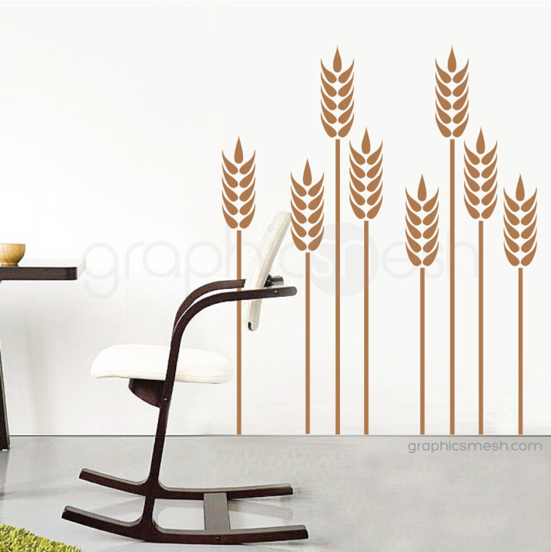 Wall Decals WHEAT GRASS Vinyl Art Stickers Interior Decor by Graphics ...