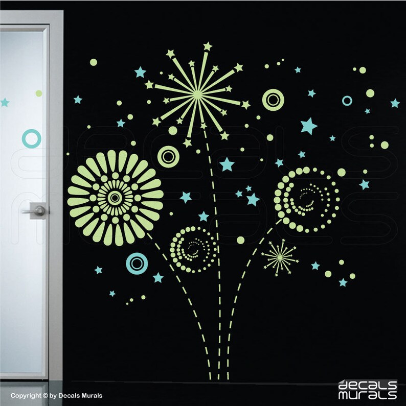 GEOMETRIC FIREWORKS Wall Decals Interior Graphics for Modern Decor by ...