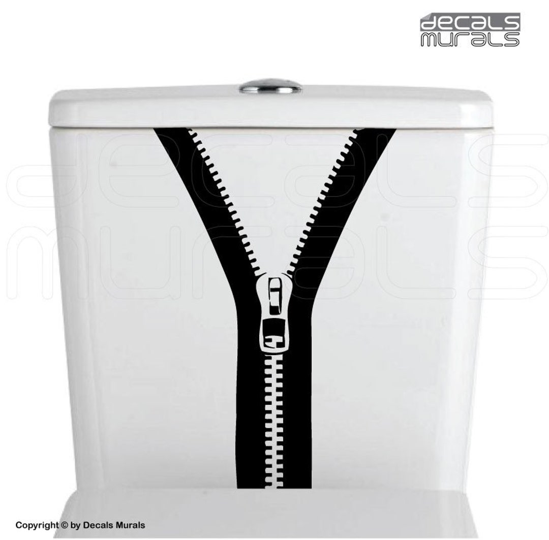 Wall Decals ZIPPER Bathroom Vinyl Decor Stickerstoilet Water Tank Decal ...