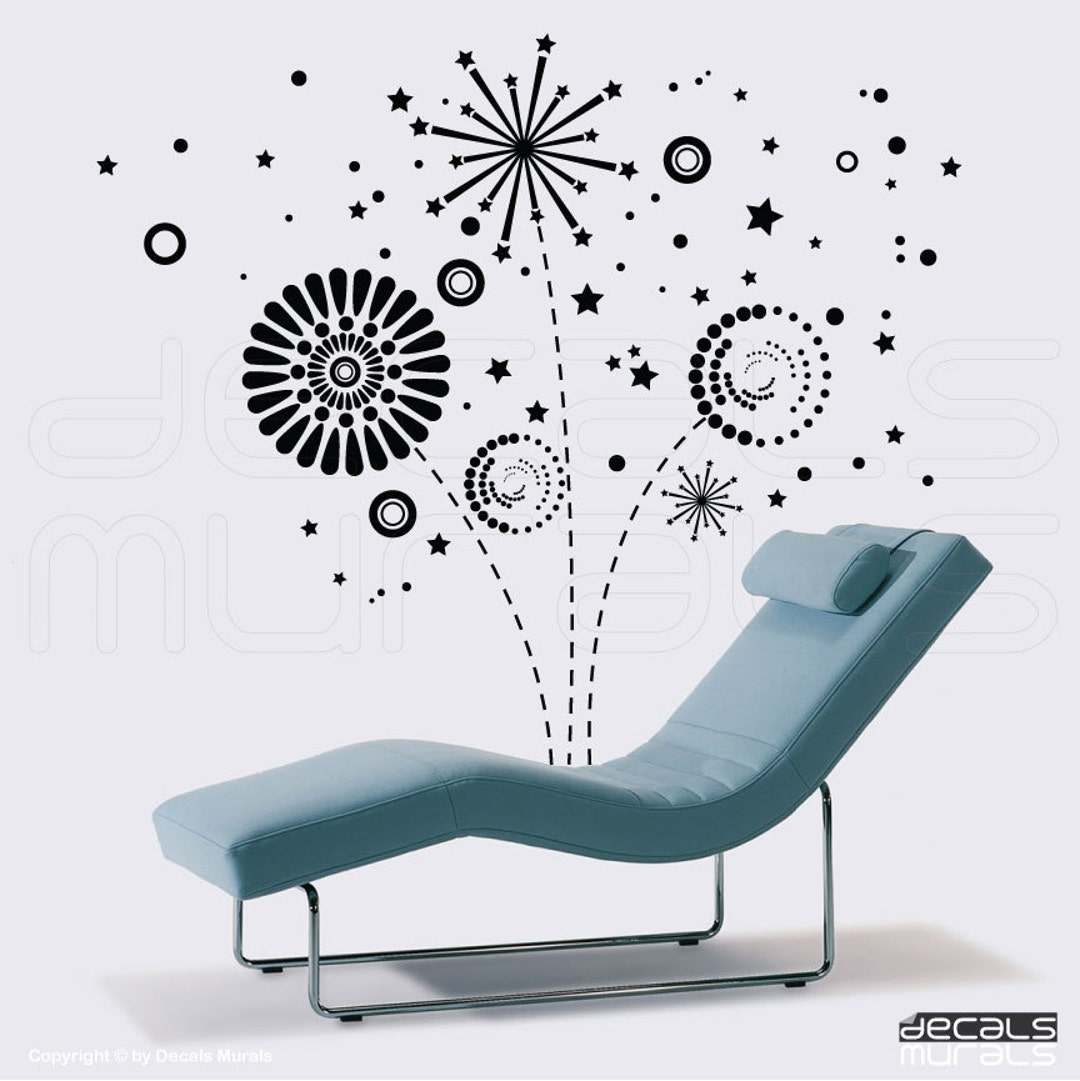 Wall Decals GEOMETRIC FIREWORKS Vinyl Art Graphics for Modern - Etsy