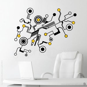 Wall Decals MEDIUM TECH SHAPES Abstract Circuit Shaped Vinyl Art ...