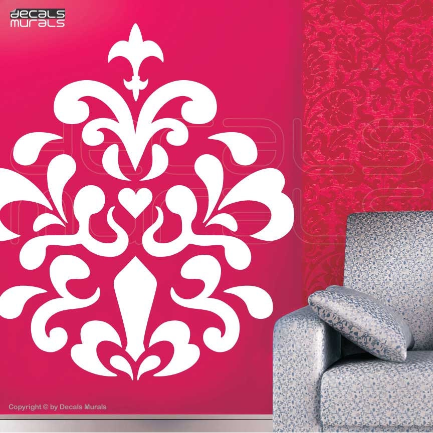 Wall Decals MOD DAMASK Vinyl Stickers Interior Decor by Decals Murals ...