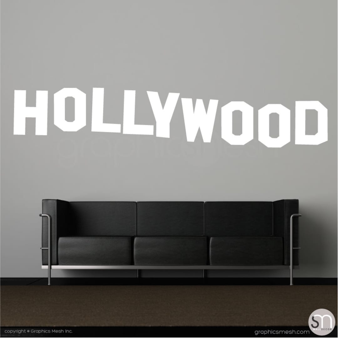 HOLLYWOOD SIGN Wall Decals Interior Decor Home & Office Surface ...