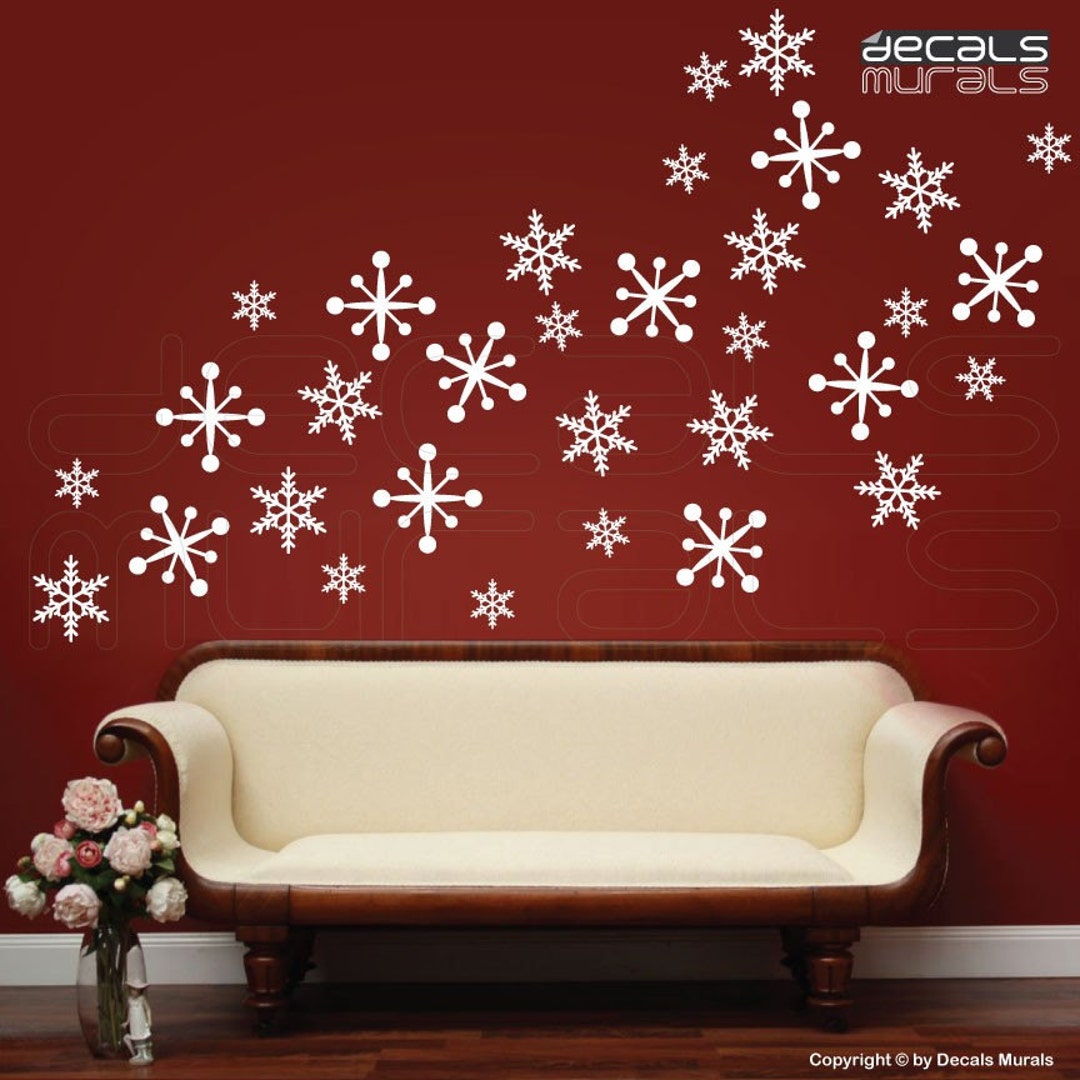SNOWFLAKES Wall Decals Snowflake Decorations Holidays Christmas Wall ...