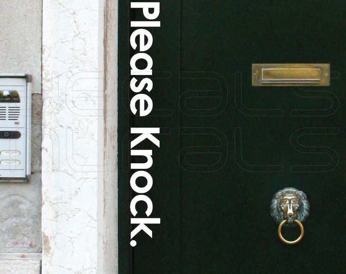 Wall Decal PLEASE KNOCK Vinyl Lettering Sticker Decor by Decals Murals ...