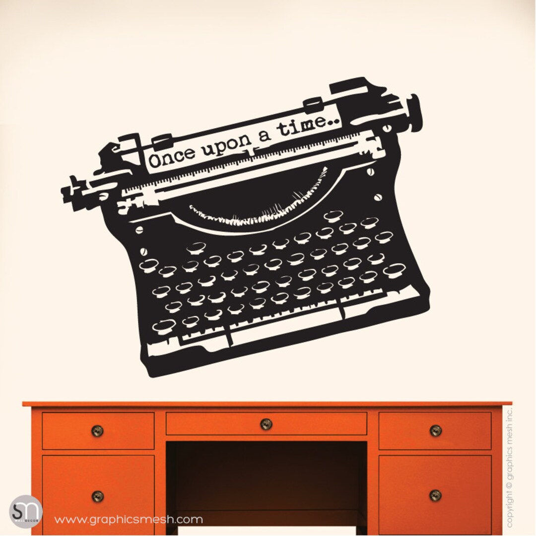 Wall Decals ANTIQUE TYPEWRITER - Vinyl Art Surface Graphics - Interior ...
