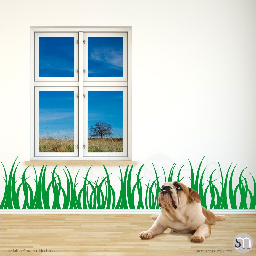GRASS WALL DECALS 15 Inch Tall - Vinyl Art Stickers - Interior Decor - Etsy