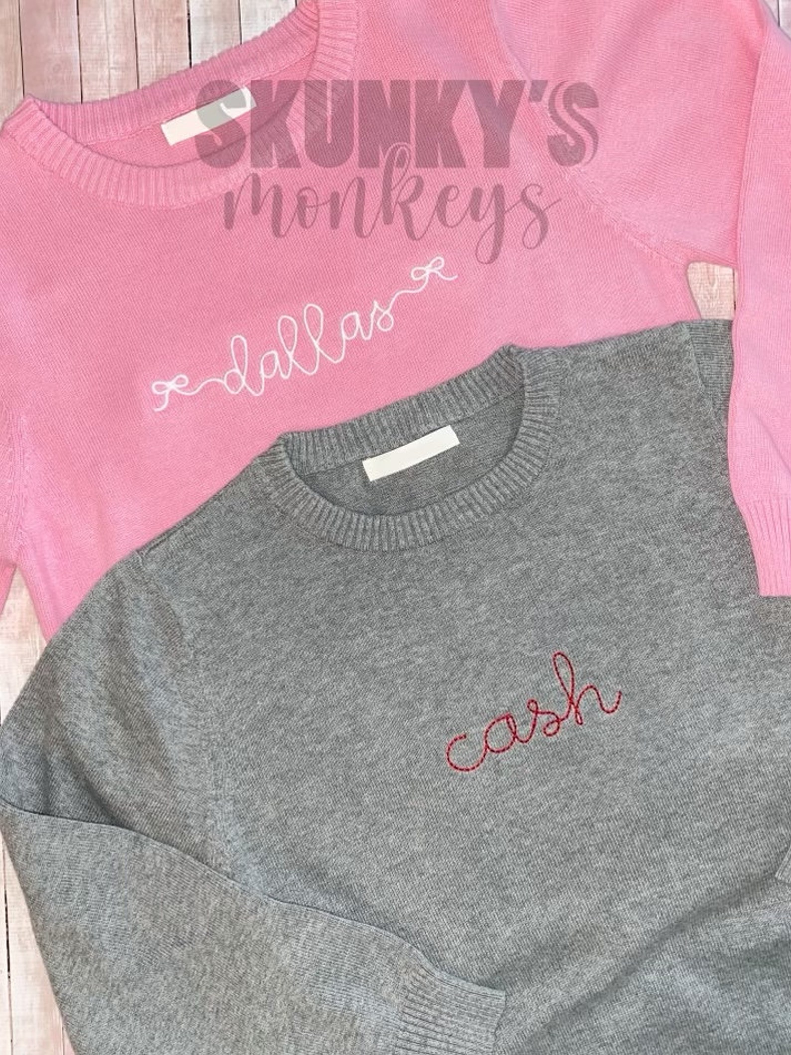 Girls Monogrammed Sweater,personalized Embroidered Initial Sweatshirt ...