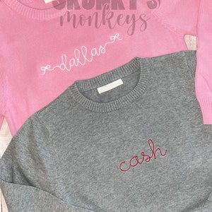 Girls Monogrammed Sweater,personalized Embroidered Initial Sweatshirt ...