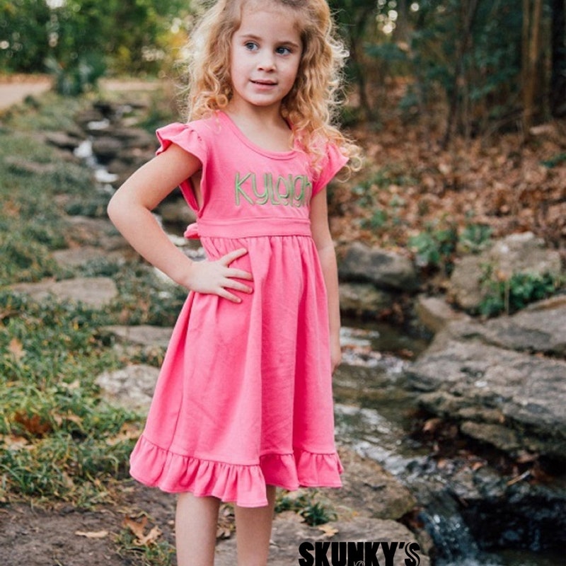 Girls Applique Dress - Etsy