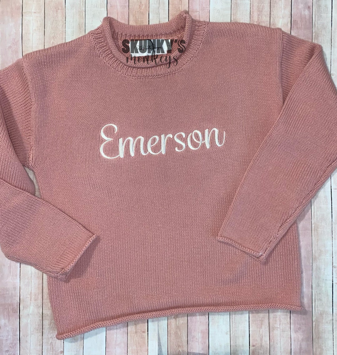Girls Roll Neck Sweater, Girls Monogrammed Sweater, Girls Personalized ...