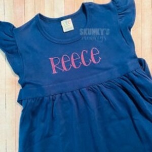 Girls Monogrammed Dress, Custom Embroidered Ruffle Dress, Summer Outfit ...