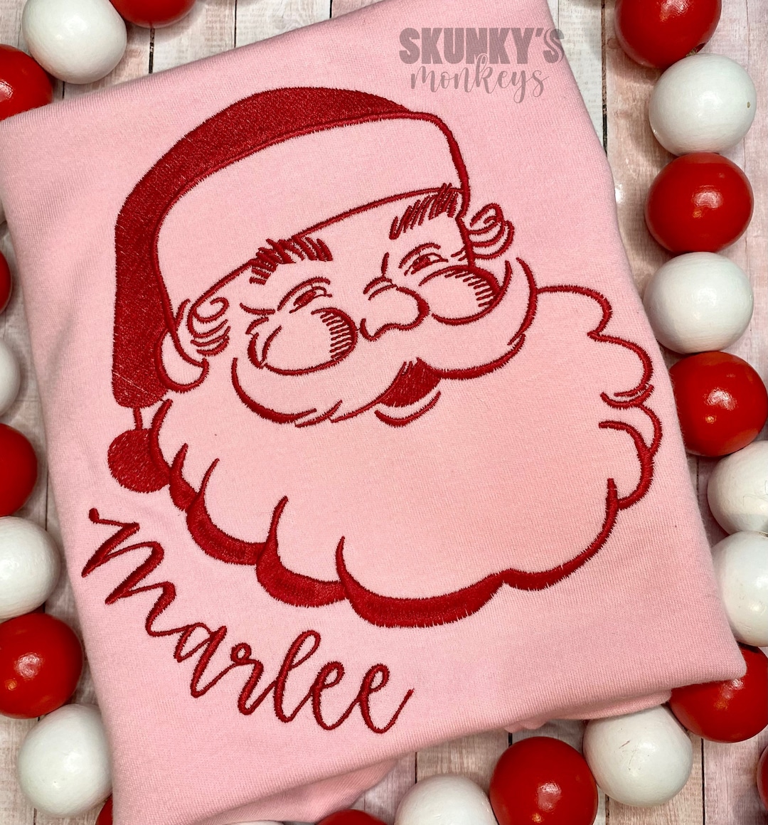 Girls Christmas Shirt, Girls Santa Shirt, Pink Santa Claus Shirt ...
